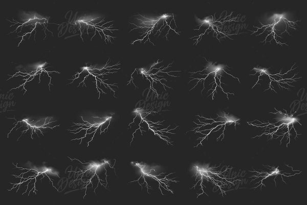 20 Lightning Photoshop Brushes – Thunder Effects Set
