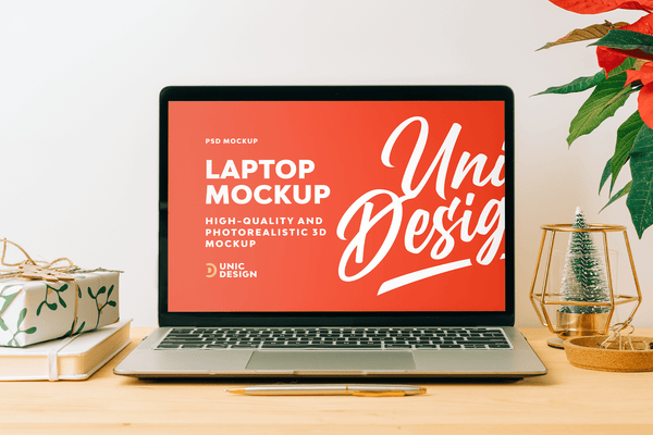 Christmas Concept Laptop Mockup