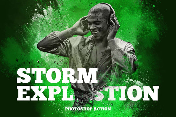 Storm Explosion Action for Photoshop - ATN & Brush Files