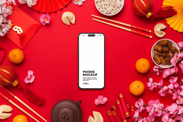 Chinese New Year Concept Phone Mockup