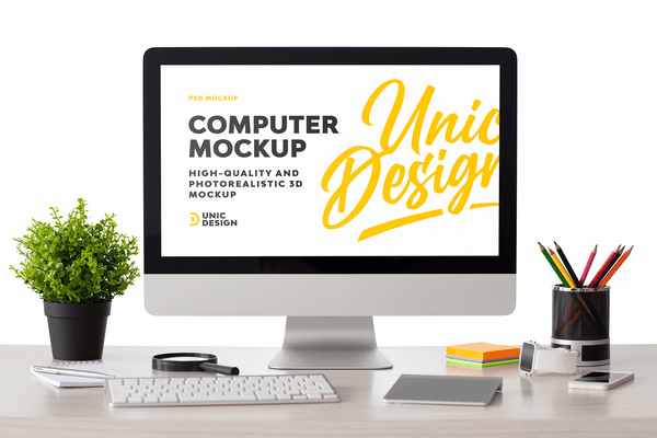 Office Concept Computer Mockup | Enhance Your Space
