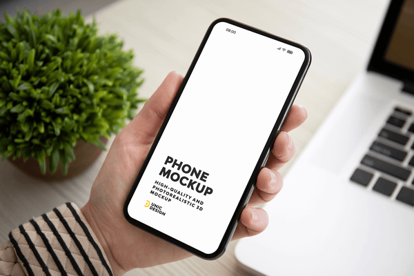 Hand Holding Phone Mockup - Concept Design
