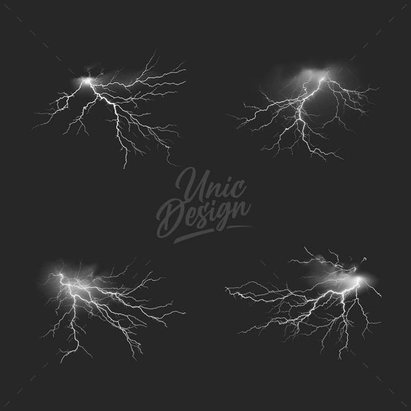 20 Lightning Photoshop Brushes – Thunder Effects Set