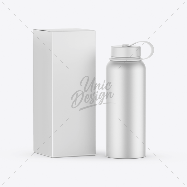 Water Bottle & Box Mockup | Photoshop Smart Object