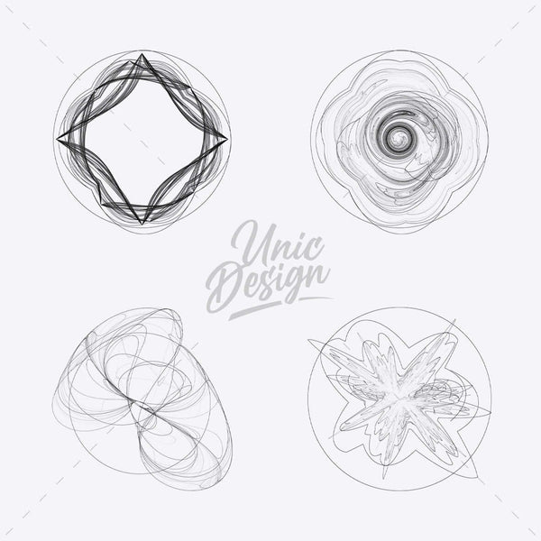 Stamp Line Art Brushes - 30 High-Quality Brushes