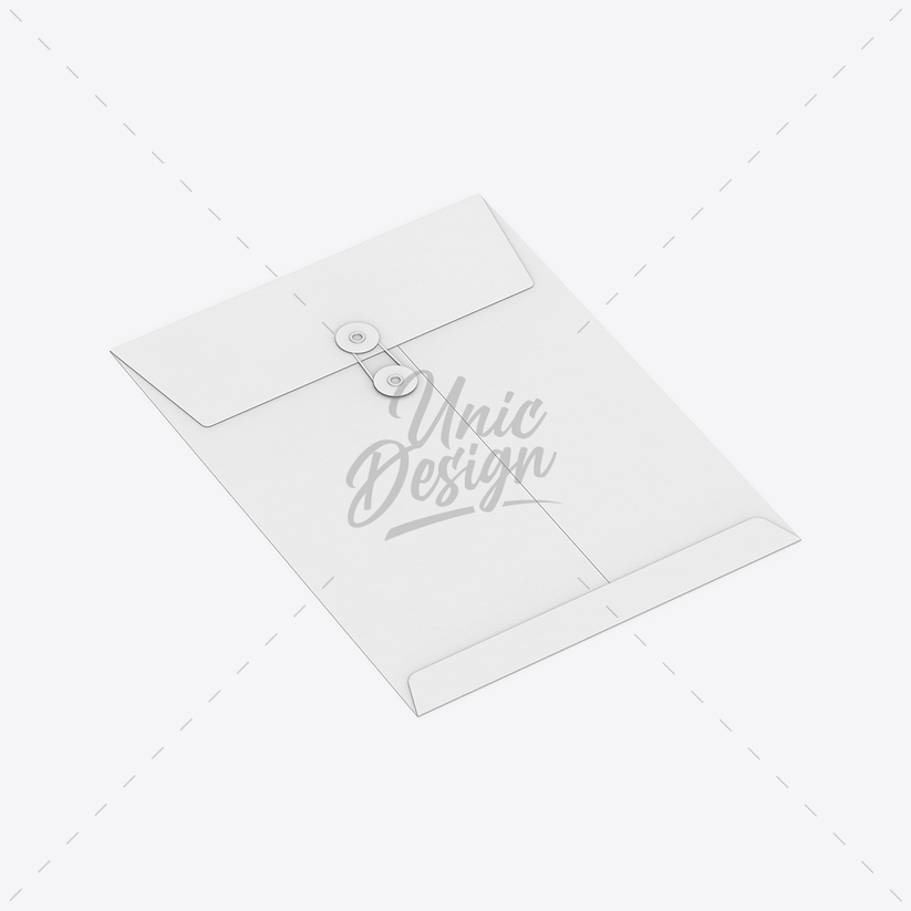 Paper Button & String Envelope Mockup