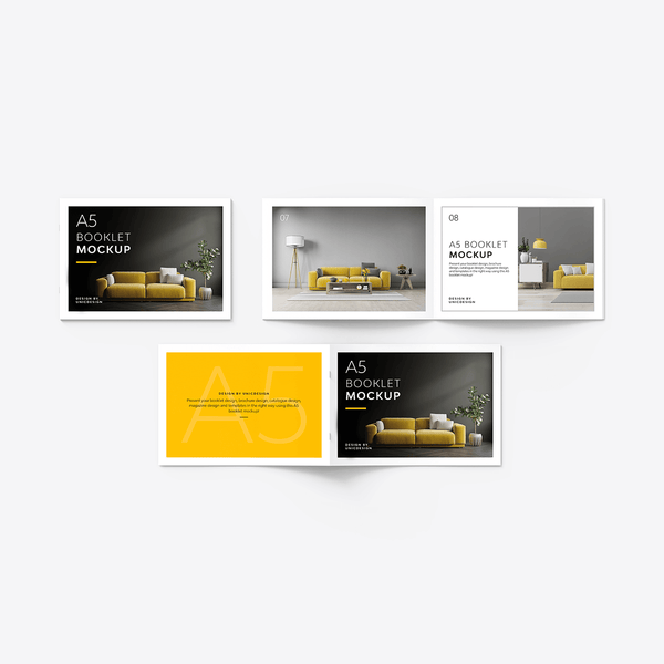 Premium A5 Booklet Mockup for Design Presentation
