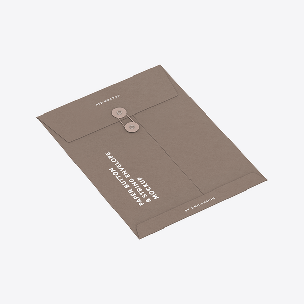Paper Button & String Envelope Mockup